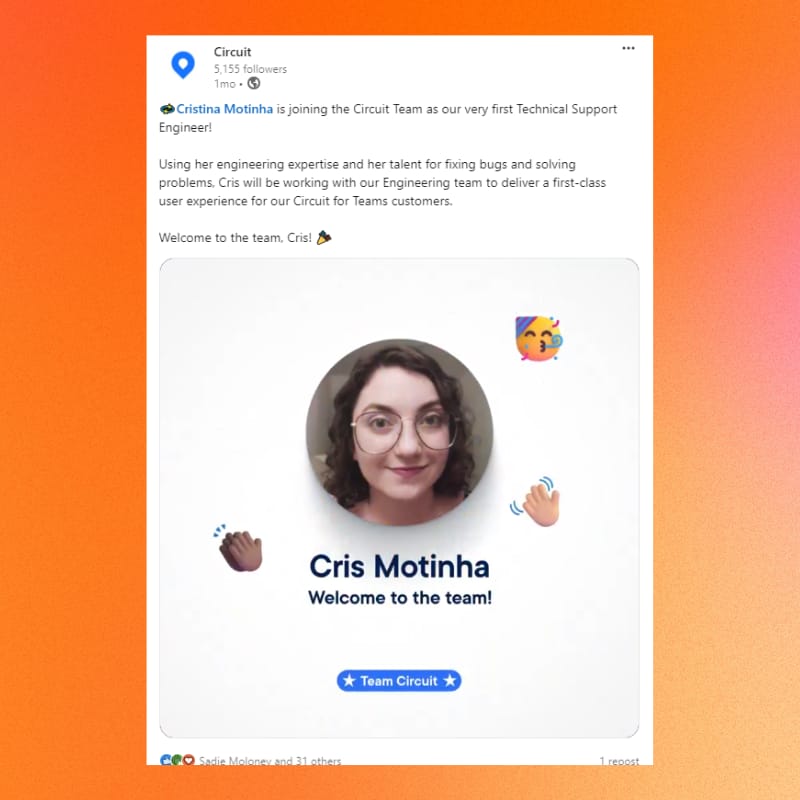 How to Create Great "Welcome to the Team" Posts